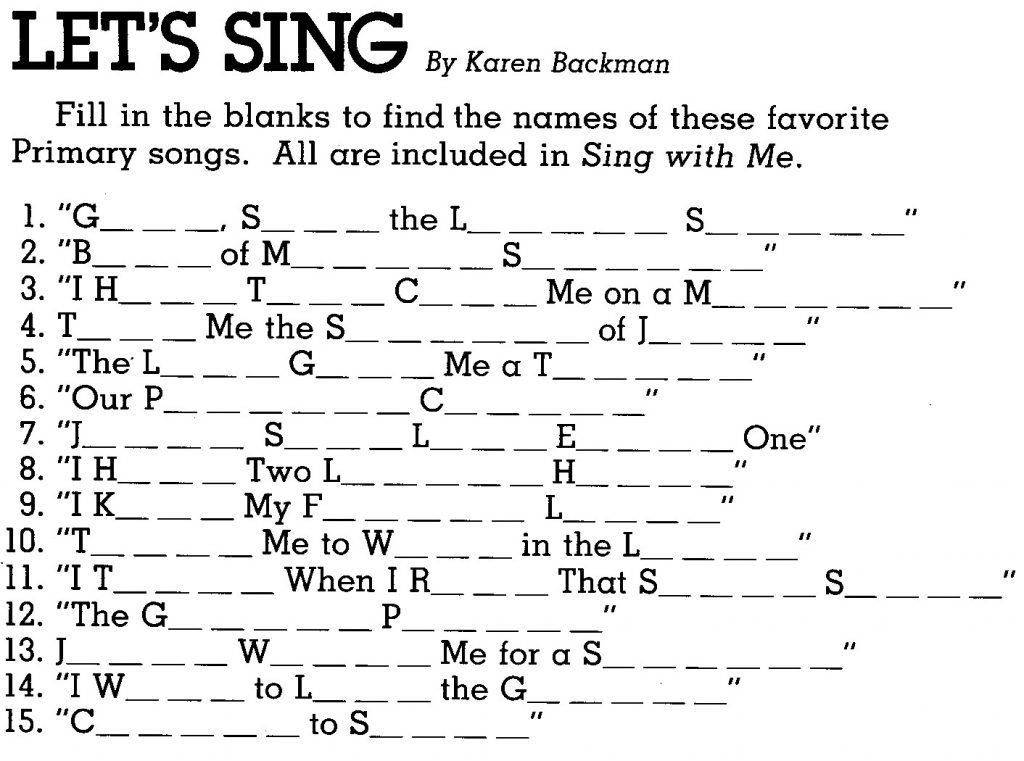 Music: Activities & Games | Teaching Children the Gospel